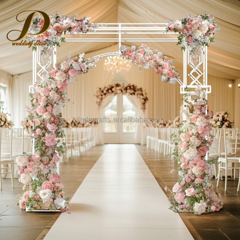 Jinda Luxury White Metal Arch Backdrop Stainless Steel Background for ...