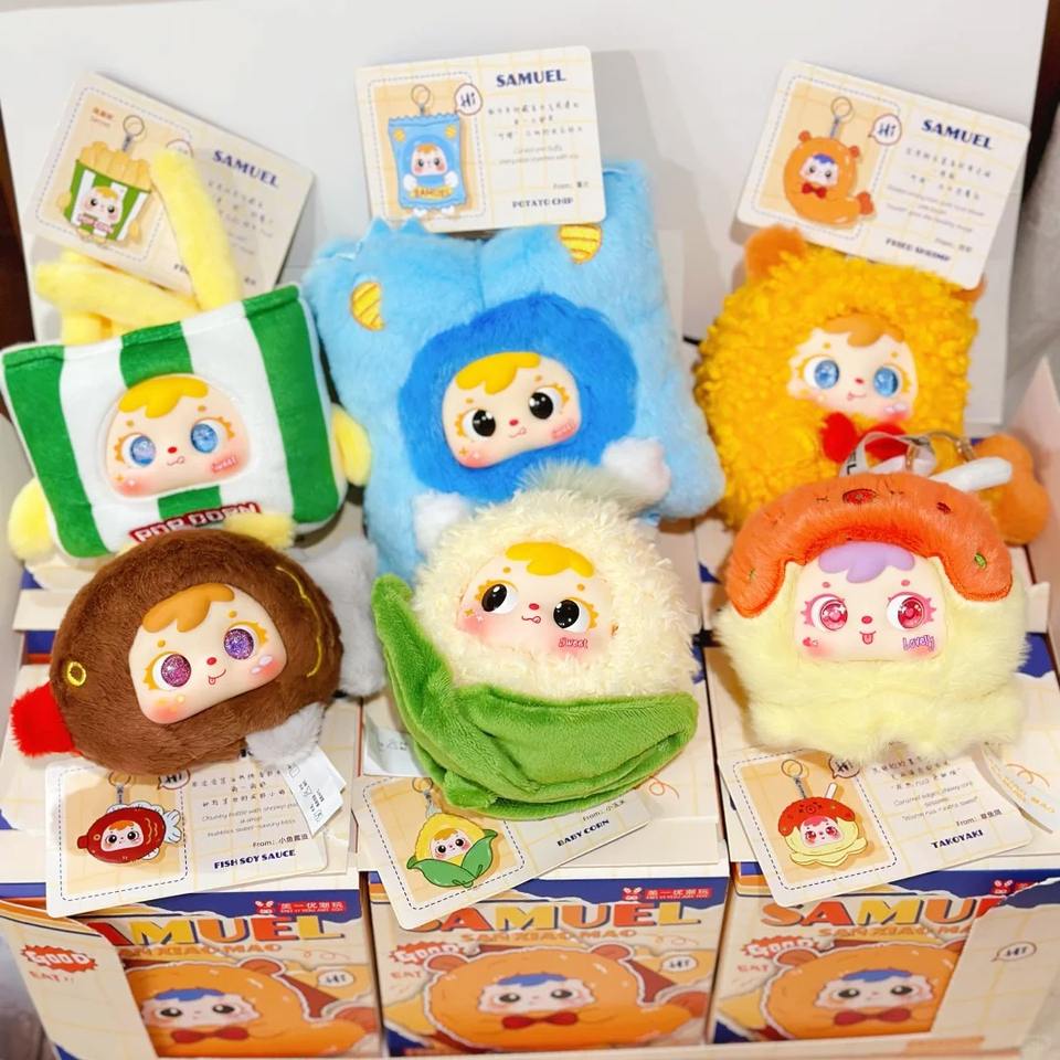 Samuel Fried Shrimp PVC Plush Blind Box Cute Food-Themed Stuffed Toy ...