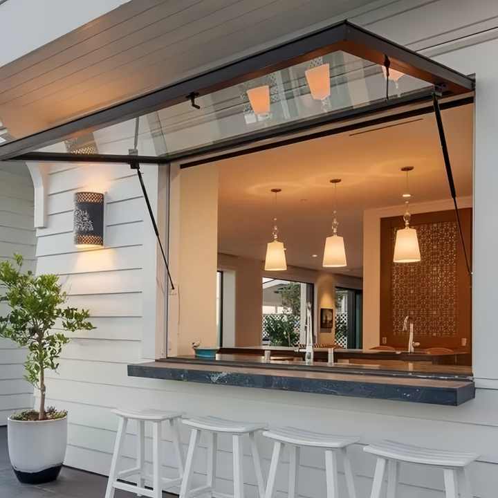 Customized Aluminum Gas Strut Awning Window Double Glazed Tempered ...