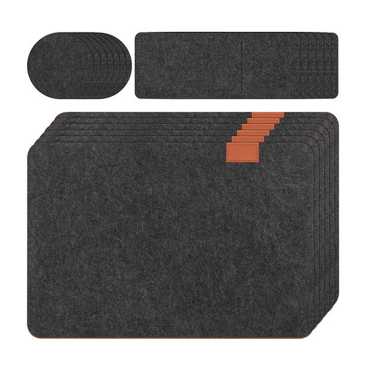 Washable Felt Placemats Set of 6 Dining Table Felt Dinner Mats Felt ...