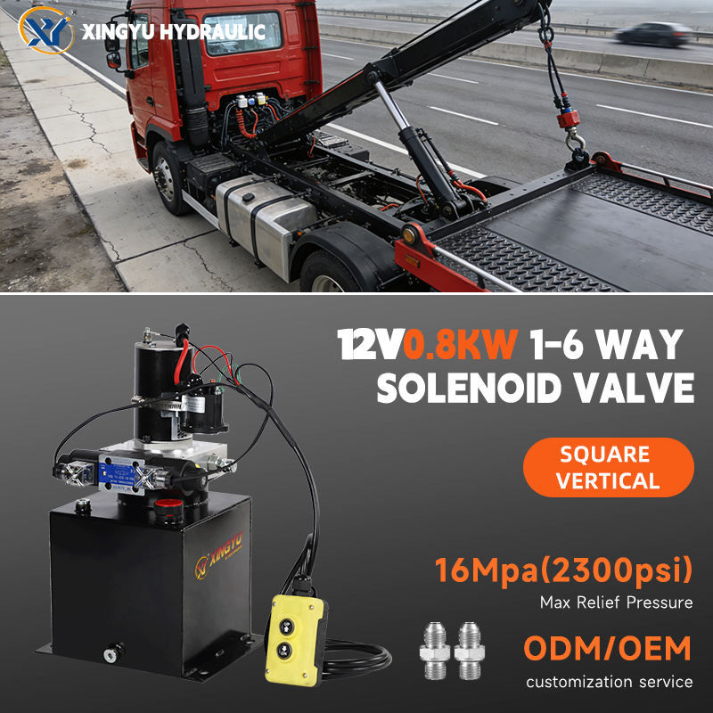 New Xinyu 12V 0.8Kw 1-6 Way Cast Iron Hydraulic Power Unit Pack with 1 ...