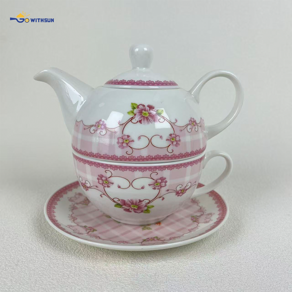Wholesale Ceramic Teapot & Teacup Integrated Set - Floral Pattern ...