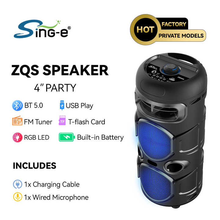 SING-E Zqs4295 Portable BT Speaker - 15W Party Music Player