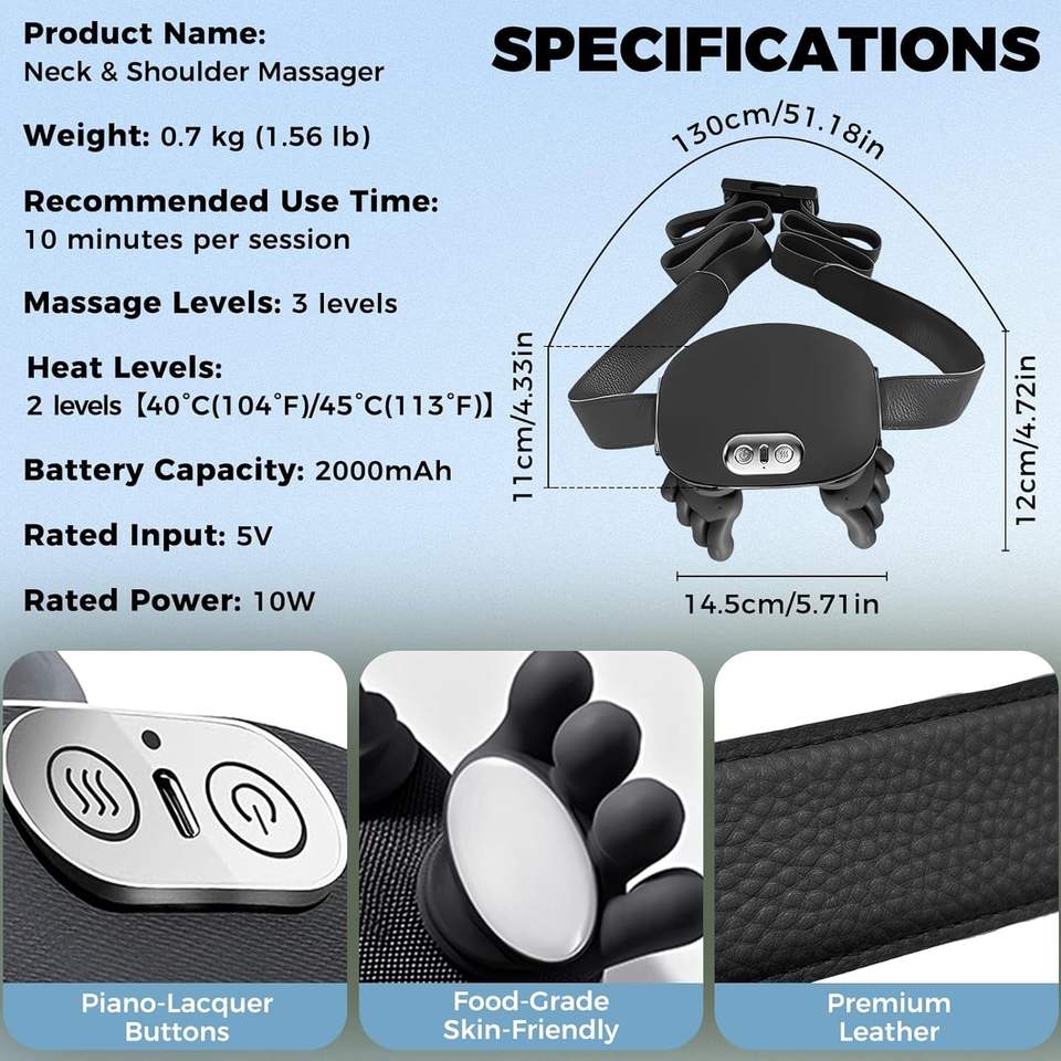 Heat Deep Tissue 3D Pillow Electric Shiatsu Back Shoulder Massage ...