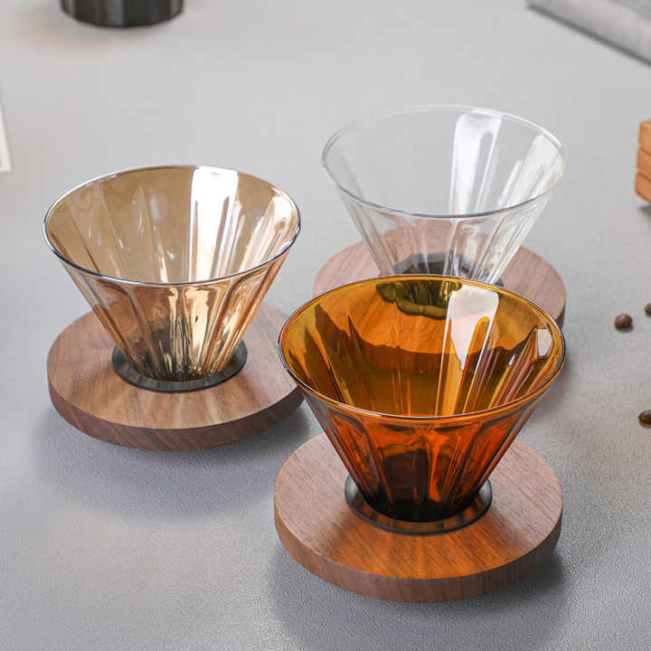 Glass Pour Over Coffee Dripper V Shaped Coffee Brewer Coffee Filter Cup ...