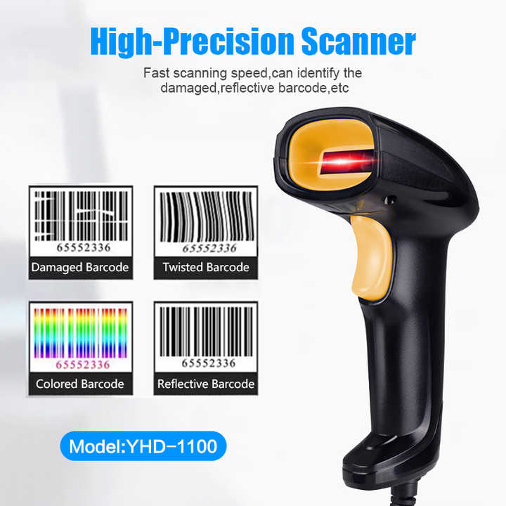 YHD-1100L USB Handheld 1D Barcode Scanner Supermarket Laser Bar Code ...