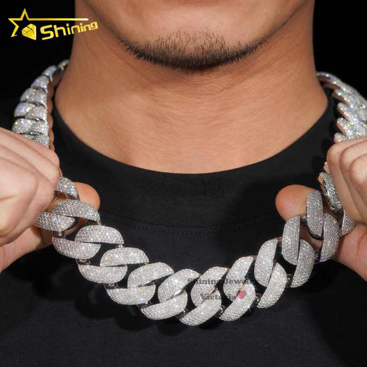 Shining Jewelry Hip Hop Iced Out Miami Cuban Chain 25MM