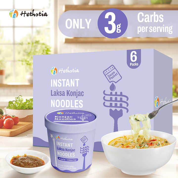 Laksa Konjac Noodles Plant Based Low Calorie Gluten Free Shirataki ...
