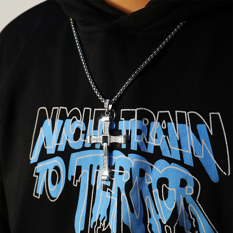 Toledo's Same Stainless Steel Cross Pendant Necklace for Men Showcasing ...