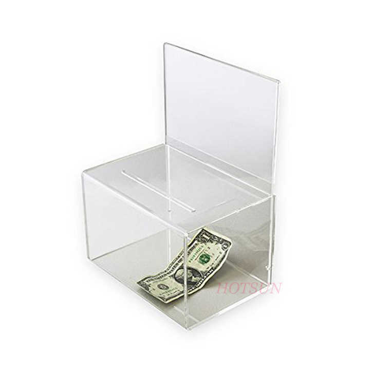 Secure and Transparent Charity Box - Customizable Acrylic