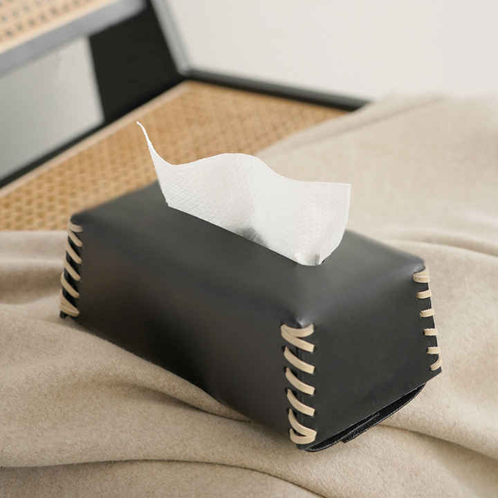 Custom PU Leather Tissue Box Stylish Rectangle Hotel Tissue Box Holder ...