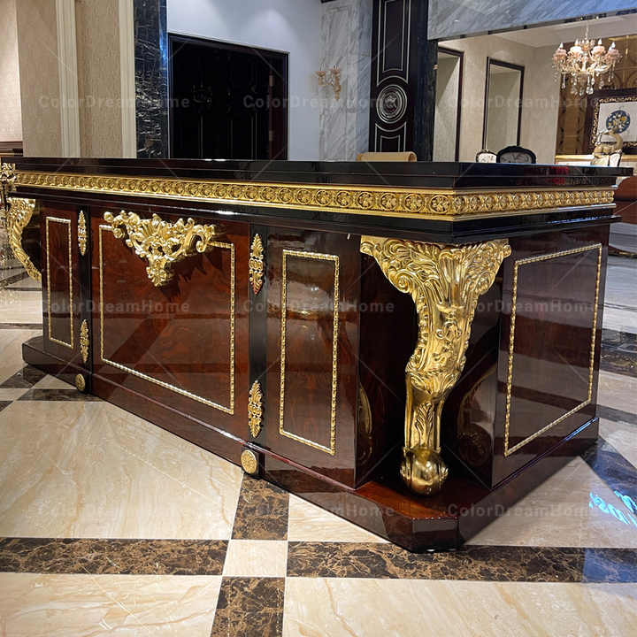 Royal Office Furniture Luxury Classic Carving Wooden Computer Desk ...