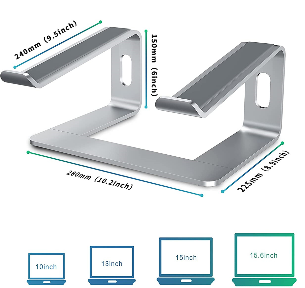 Ergonomic Aluminum Desktop Laptop Stand Detachable Laptop Stand for ...