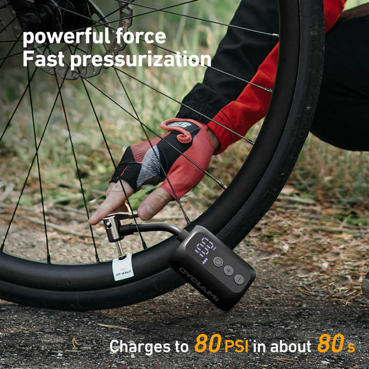 CYCLAMI 100PSI Bicycle Inflator with Display Screen Mini Portable ...