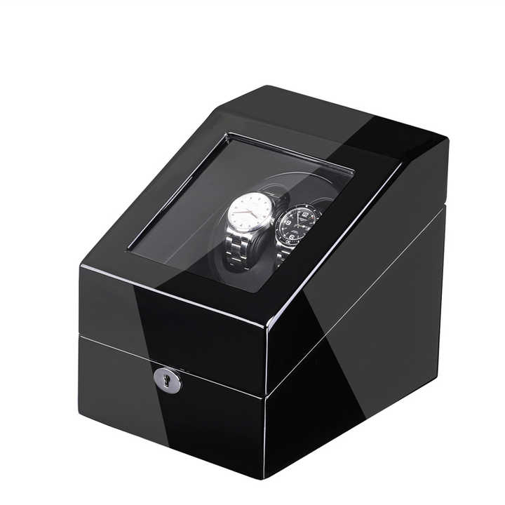 2+3 AC Adapter Automatic Rotation PU Leather Wood Watch Winder ...