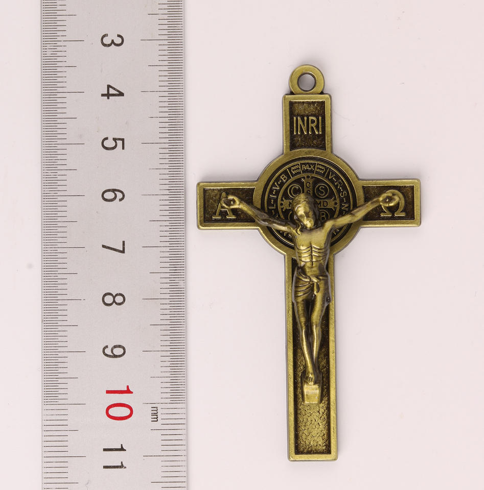 Crucifix Cross Pendant Saint Benedict Jesus Religious for Rosary Making ...