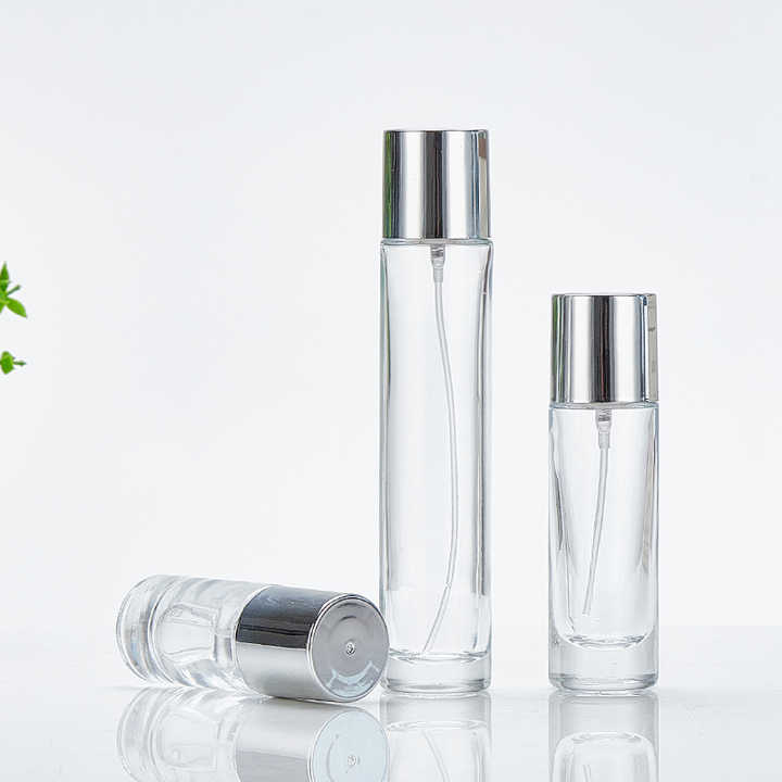 Transparent Glass Cylindrical Perfume Spray Bottles - 20ml, 30ml, 60ml ...