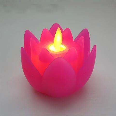 Swing LED Lotus Lamp Plastic Red Rose Red Pink Beige Electronic Candle ...