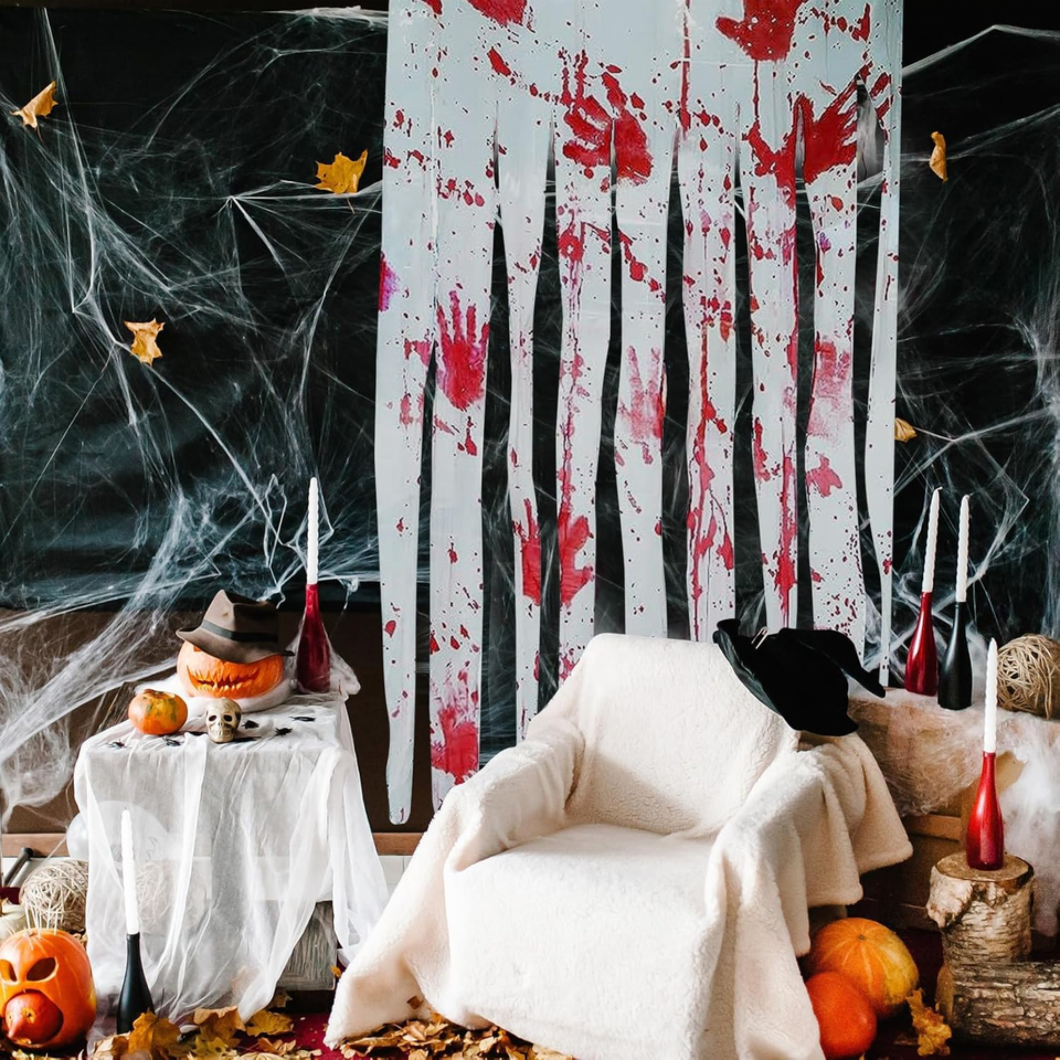 Pafu Halloween Bloody Prints Doorway Curtain with Bloody Hand Prints ...