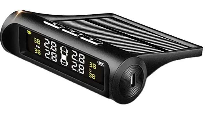Smart Auto Tire Pressure Monitoring System Solar Power Digital TMPS LCD Display USB Auto ...