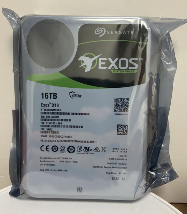 Seagate 16TB Exos X18 SATA 6GB/S 7200RPM 256MB Enterprise Internal Hard ...