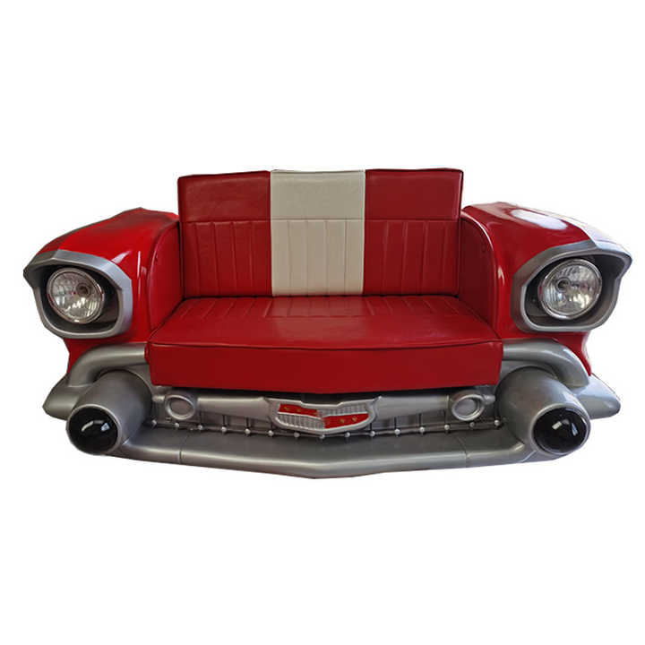 American Retro Diner Booth Sofa Leather Classic Car Couch