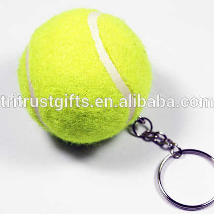 Hot Sale Mini Tennis Ball Keychain Keyring Yellow Tennis Ball Key Ring ...