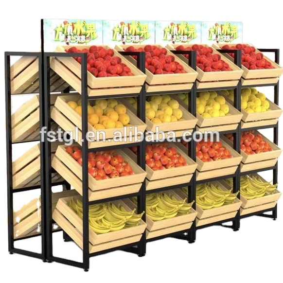 Shop Our Hot Selling 4-Tier Supermarket Fruit Vegetable Stands