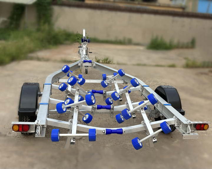 Wobbly Rollers 20 ft Single Axle Poly Bunks Aluminum Boat Trailer for ...