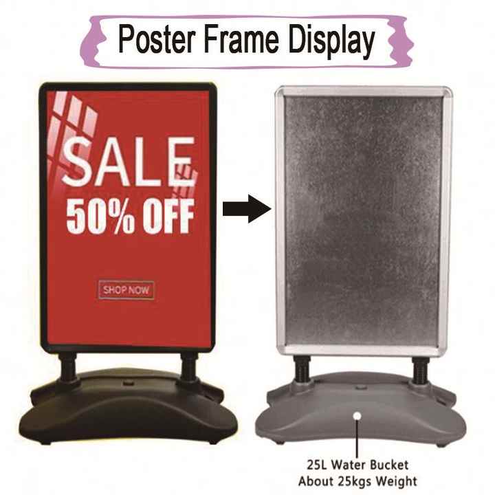 Advertising Stand Black Outdoor Poster Board Sidewalk Sign Display ...
