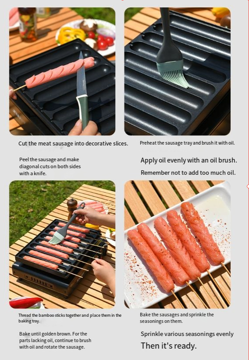 8 in 1 Six Sausage Grill Machine Home Electric Double Side 8 Hot Dog ...