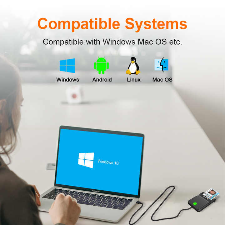 ZOWEETEK USB Smart Card Reader - EMV & ISO 7816 Compliance