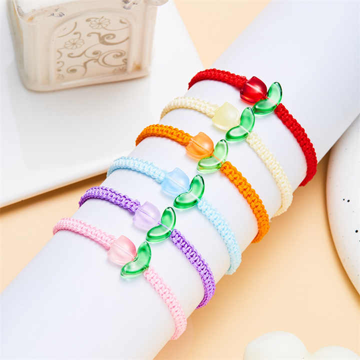 Hot Fresh Candy Color Tulip Bracelet Simple Exquisite Flower Woven ...