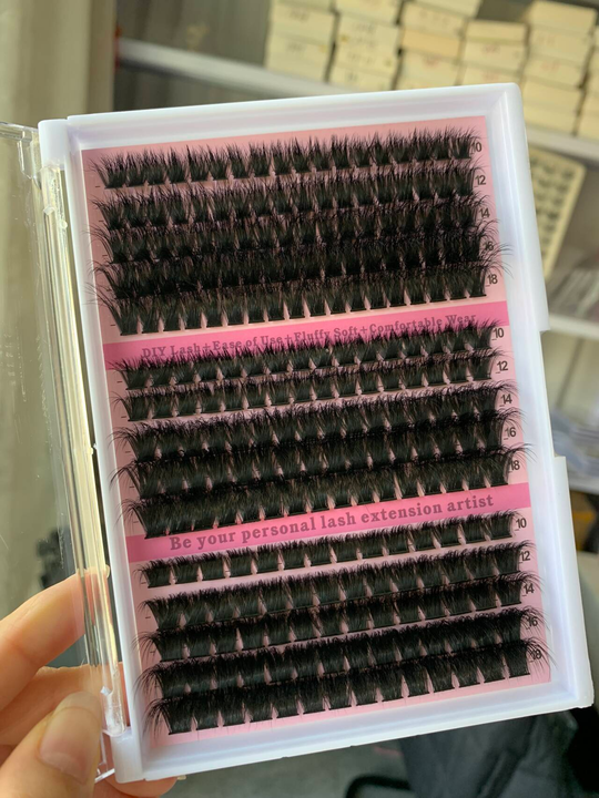 Natural Clear Pre-glued Cluster Lashes Individual Lashes Pre Glued Band ...
