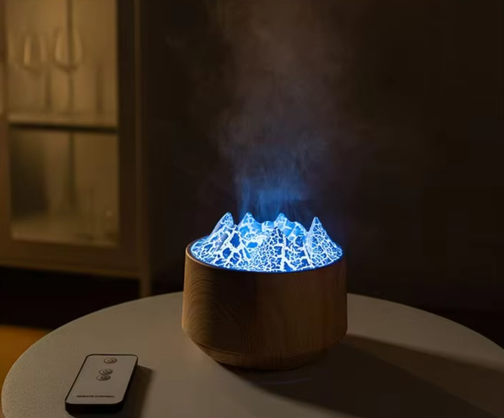 New Volcanic lava Flame Aroma Diffuser Spray Mini Humidifier Seven ...