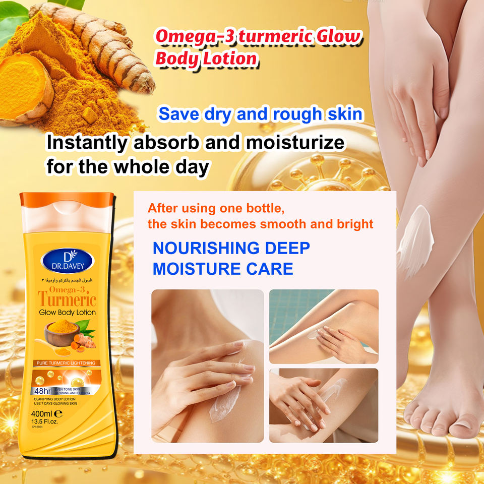 DR.DAVEY Omega-3 & Turmeric Body Lotion for Healthy Glowing Skin All ...