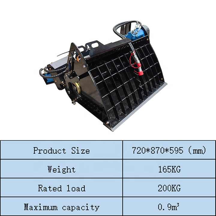 Mixing Bucket Attachment - 0.9m³ Capacity for Mini Skid Steer Loader