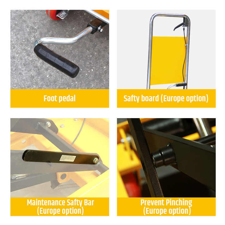 High Quality 1.5t Hand Manual Move Removable Hydraulic Lift