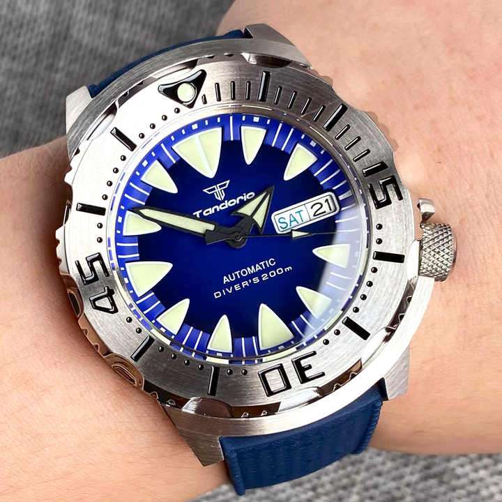 Tandorio Automatic Watch Men Japan NH36 Movt Knight Monster Steel ...
