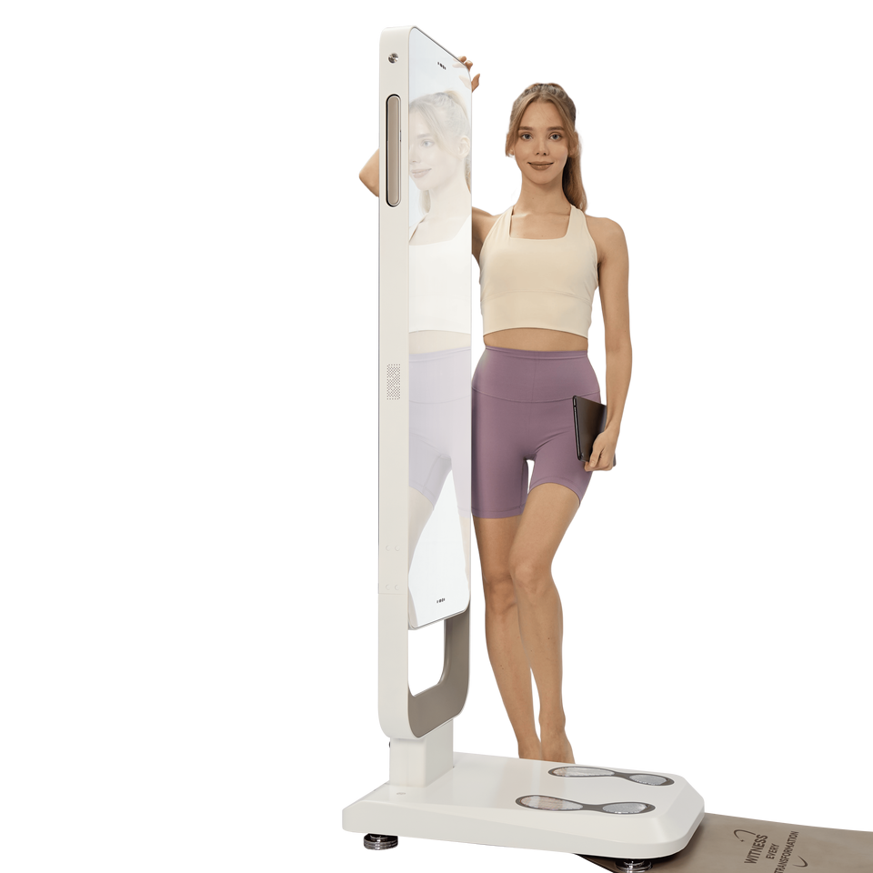 U+300 fullbody 3d scanner smart digital fitness scale 8 electrode body fat bioresonance therapy ...