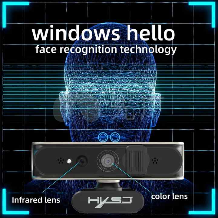 HXSJ 1080P Webcam with Facial Recognition for Secure Meetings
