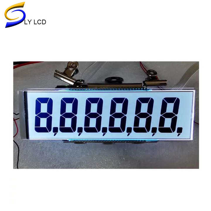 Factory supply 6 digit 7 segment TN positive transmissive LCD display ...