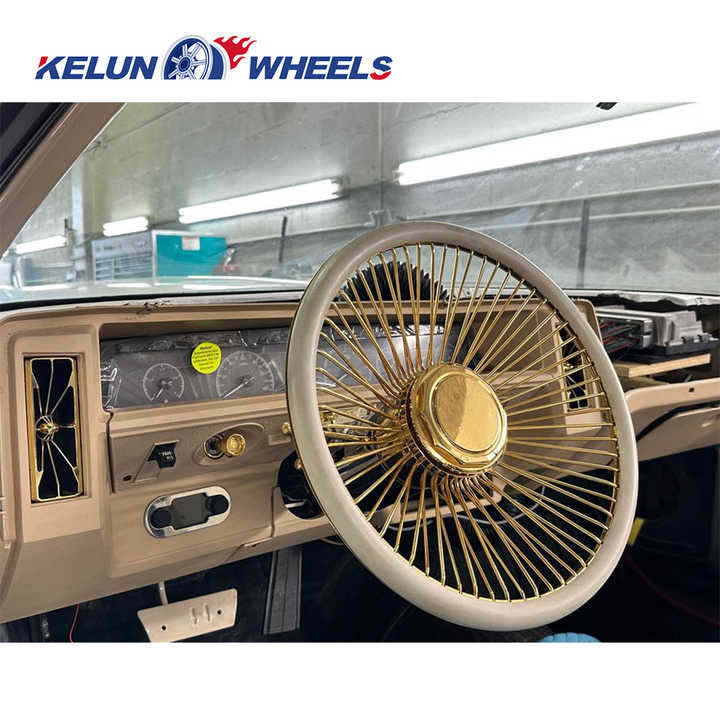 Chevrolet Style 15-Inch Rose Gold Chrome Steering Wire Wheels