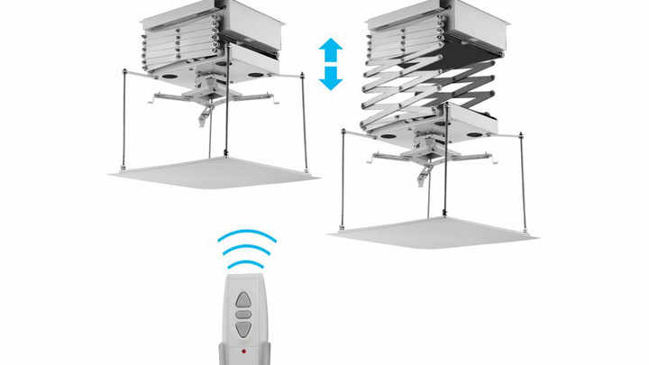 Max 20kg Load Ceiling Mount Projector Lift Motorized In White With ...