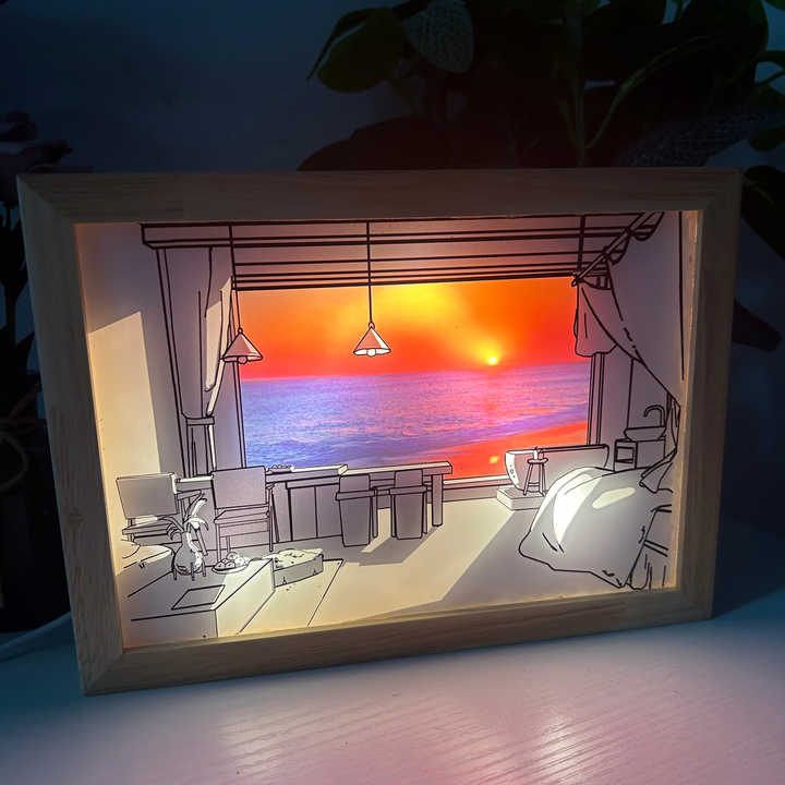 Wood Light up Picture Frame with Backlight - Decorative Art