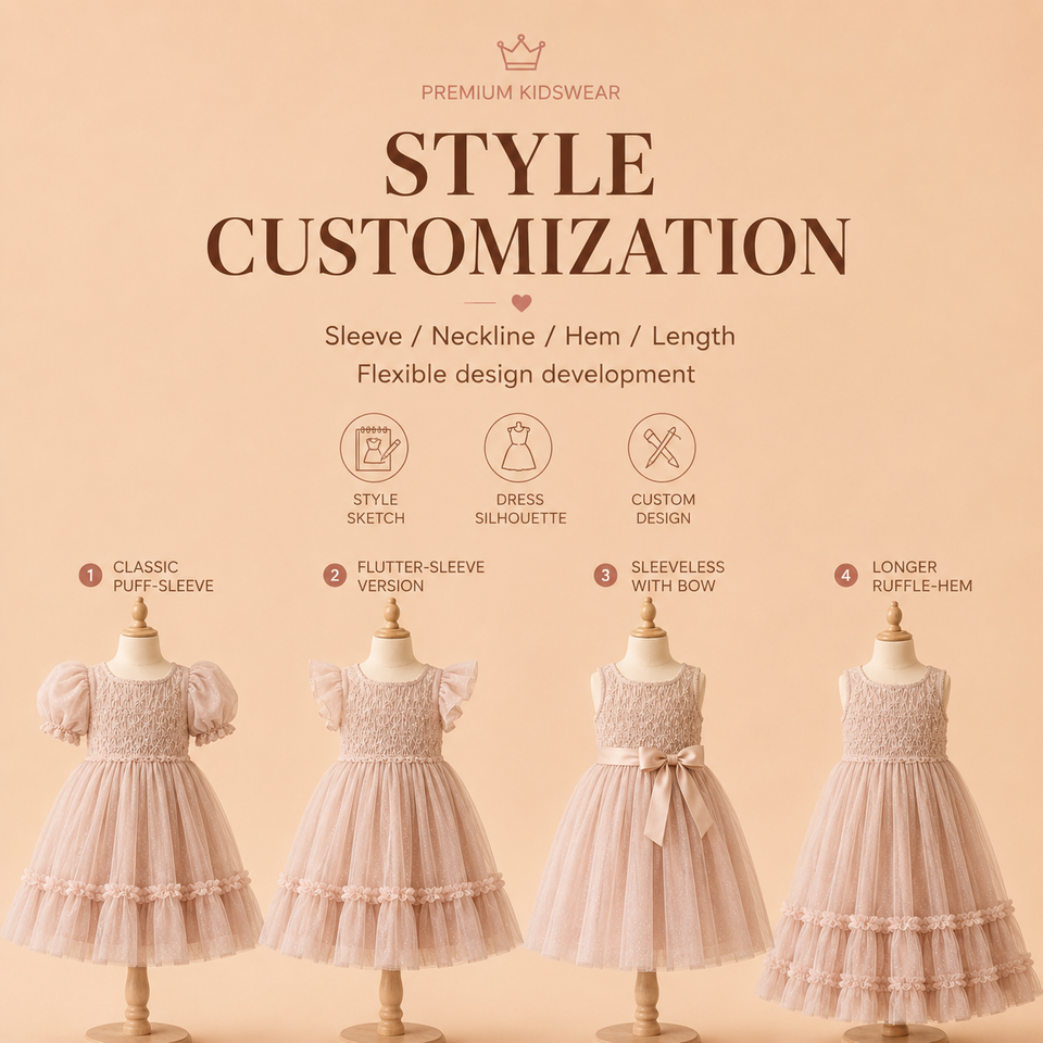 Baby Girl Casual Summer Dress with Puff Sleeves O-Neck and Layered ...