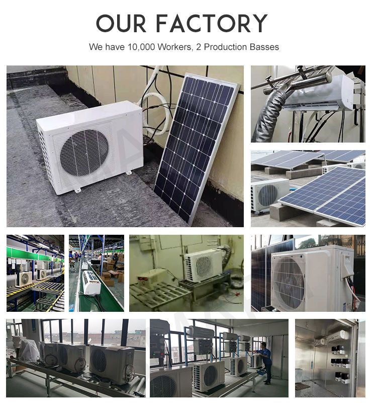 Split Type Air Conditioning Eco-friendly Solar Powered Auto-switch AC ...