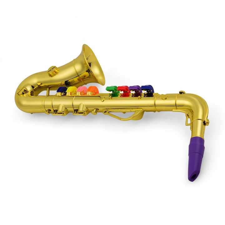 Saxophone Kids Musical Wind Instruments ABS Metallic Gold Saxophone with 8 Colored Keys Alibaba