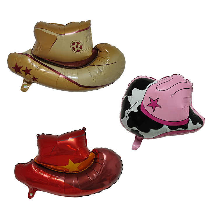 Western Themed Cowboy Hat Boot Balloons Large Cowgirl Wild West Disco ...