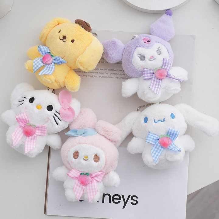 Adorable Plush Toy Cute Kitty Crane Machine Keychain Doll with PP ...